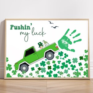 St Patricks Day Clover Handprint Craft Printable, DIY March Shamrock ...