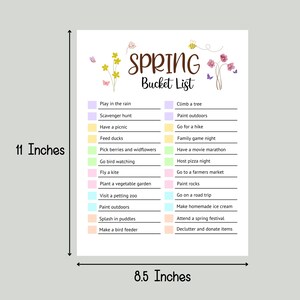 Editable Spring Bucket List, Printable Fun Spring Activities for Kids ...