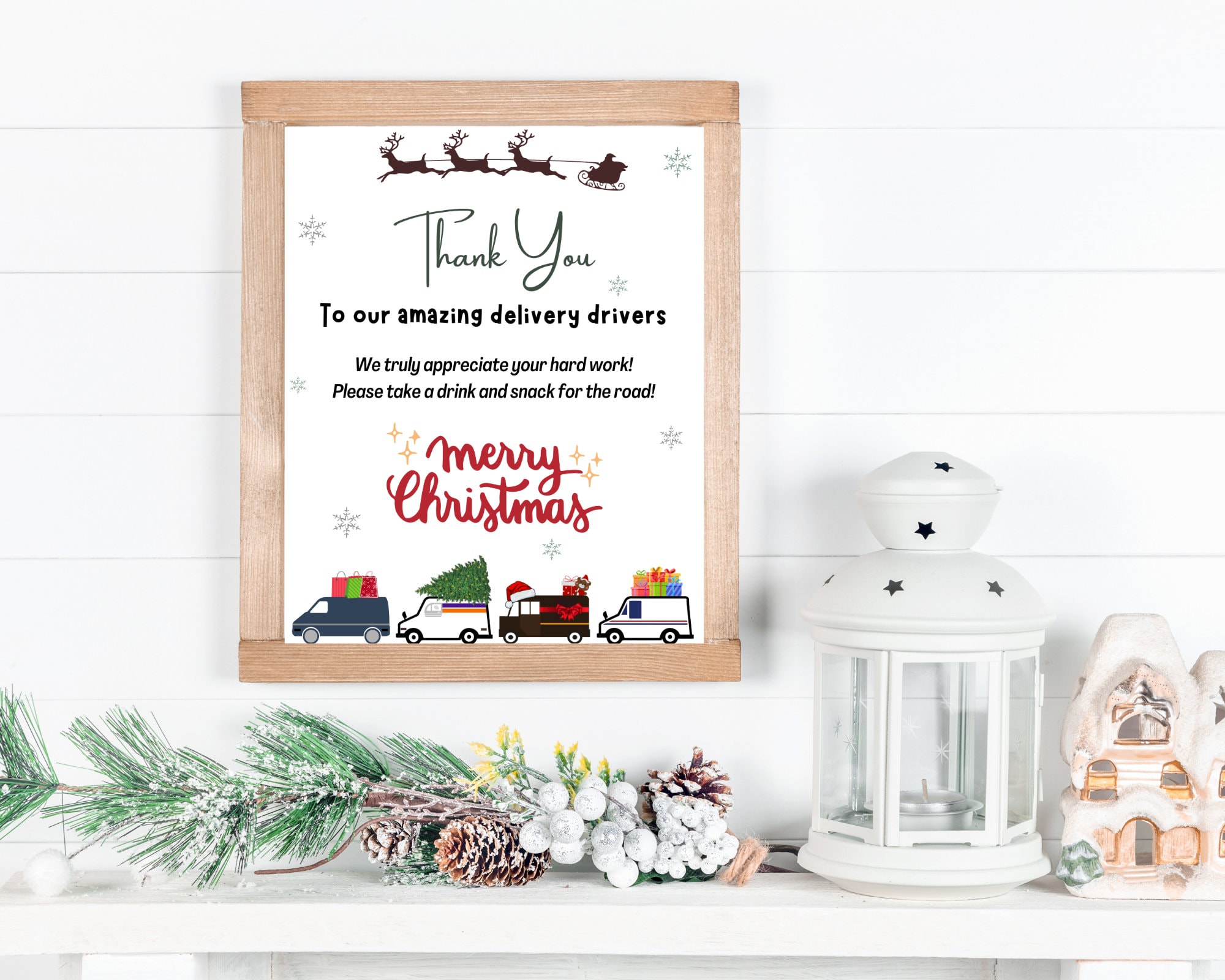 Treat Basket Printable Sign Christmas Delivery Driver - Etsy
