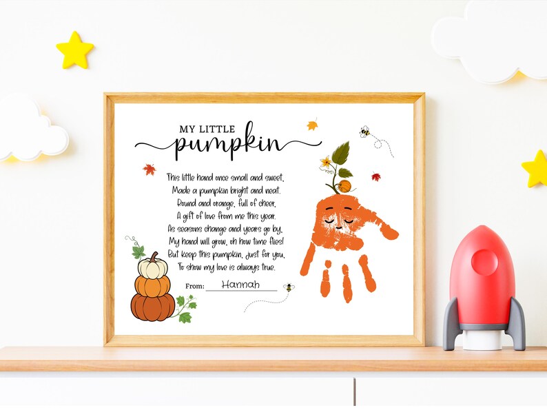 Pumpkin Poem Handprint Printable DIY Kids Craft Fall Art Project ...