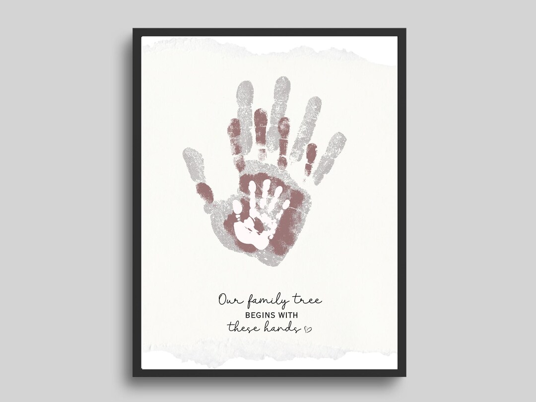 Family Handprint Craft Printable DIY Footprint Art Memory Keepsake Mom ...