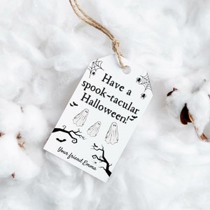 Halloween Favor Tags Printable Template, Editable Halloween Party Gift ...