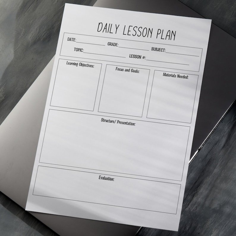 Daily Lesson Plan Template, Simple Lesson Plan Template for Educators ...