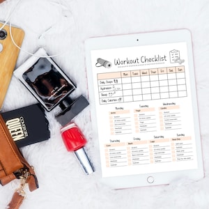 Workout Checklist Editable, Daily Workout Routine Chart, Simple Workout ...