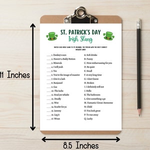 St Patrick's Day Irish Slang Game Printable St - Etsy