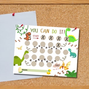 Dinosaur Reward Chart for Kids, Printable T-rex Behavior Chart, Kids ...