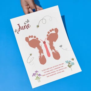 June Handprint Footprint Crafts Printable, DIY Art Kids Preschool ...