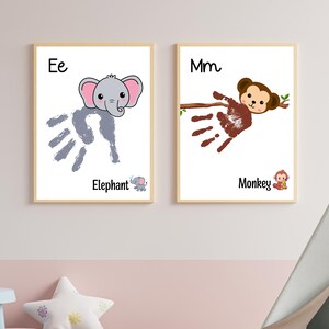 A-Z Alphabet Handprint Crafts Printable ABC Memory Phonic Art Book for ...