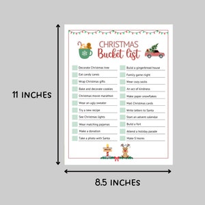 Christmas Bucket List Editable Printable, Custom Bucket List, Xmas ...