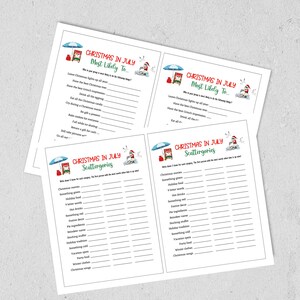 Christmas in July Games Printable, Summer Christmas Party, Fun Family ...