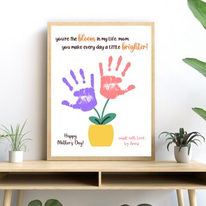 Mother’s Day Handprint & Footprint Art Printable, Gift for Mom From ...