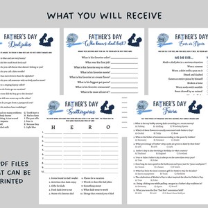 Father's Day Game Bundle Printable Fathers Day Ideas Fun - Etsy