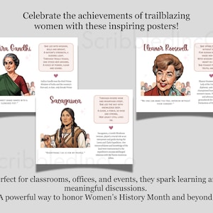 Women's History Month Poster Set Printable, Inspirational Quote School ...