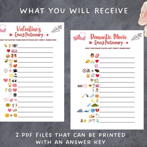 Valentine's Day Emoji Pictionary Game Bundle Printable - Etsy