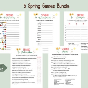 Spring Games Bundle Printable Spring Activities Adults & - Etsy