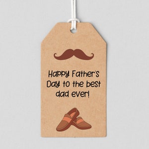 Happy Father's Day Gift Tags, Gift for Dad, 9 Printable Gift Tags ...