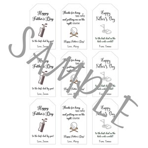Happy Father's Day Golf Gift Tags Printable, Golf Gift Ideas, Best Dad ...
