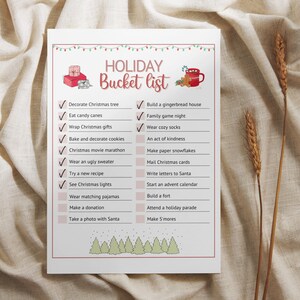 Holiday Bucket List Printable, Editable Christmas Bucket List, Winter ...