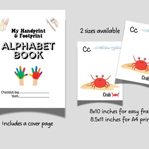 A-Z Alphabet Handprint Crafts Printable ABC Memory Phonic Art Book for ...