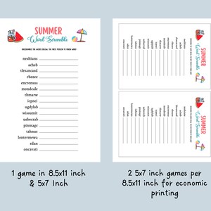 Summer Word Search Game Printable Pool Party Games Summer - Etsy