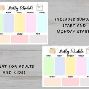 Kids Weekly Planner Printable Editable Weekly Schedule Kids - Etsy