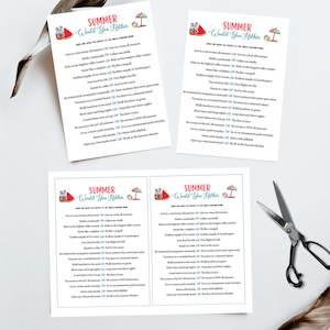 Summer Camp Games Bundle Printable, Summertime Beach Party Games Adult ...