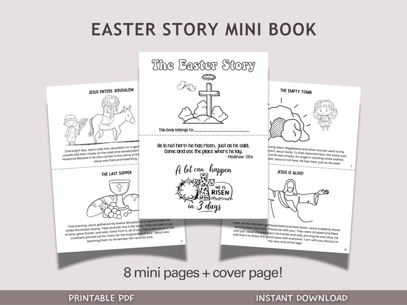 Easter Story for Kids Printable Preschool Bible Lesson Sunday School ...