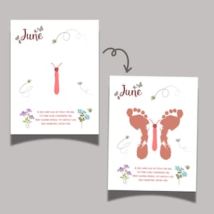 June Handprint Footprint Crafts Printable, DIY Art Kids Preschool ...
