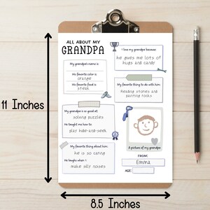 All About My Grandpa Abuelo Printable Fathers Day - Etsy