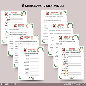 Christmas Party Games Bundle Printable, Fun Holiday Game, Christmas ...