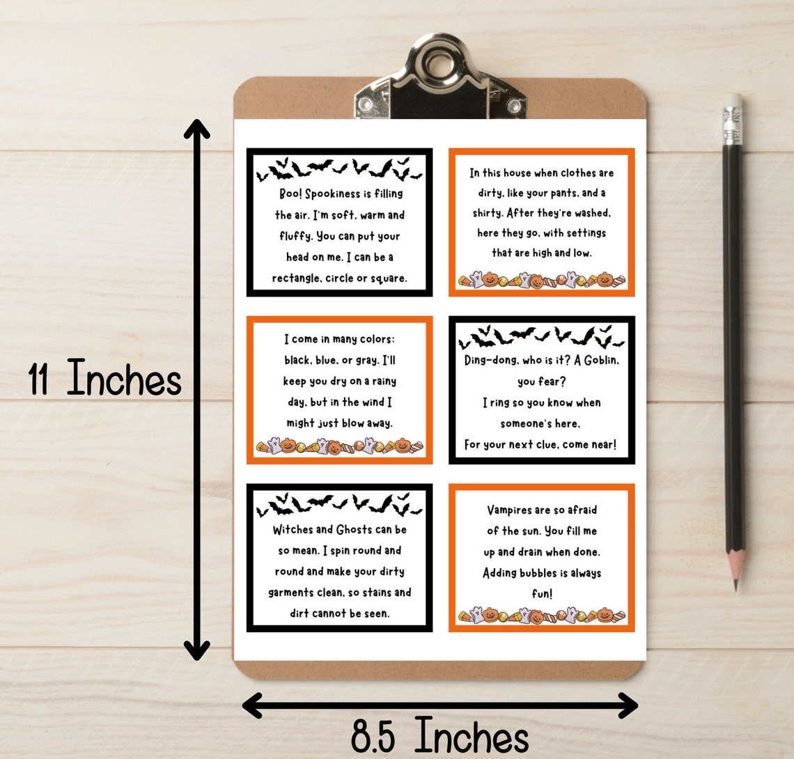 Indoor Halloween Treasure Hunt for Kids Halloween Scavenger - Etsy