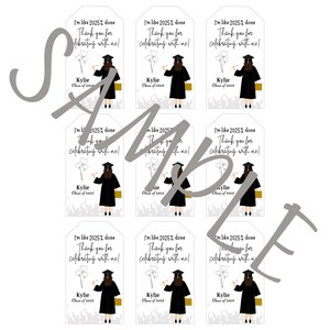 Custom Graduation Thank You Tags, Class of 2025 Favors, Personalized ...
