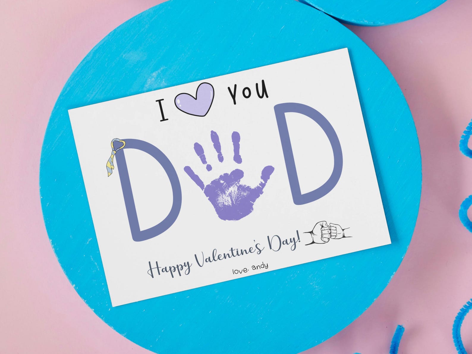Valentines Day Handprint Holiday Crafts Printable Cute DIY Dad Art for ...