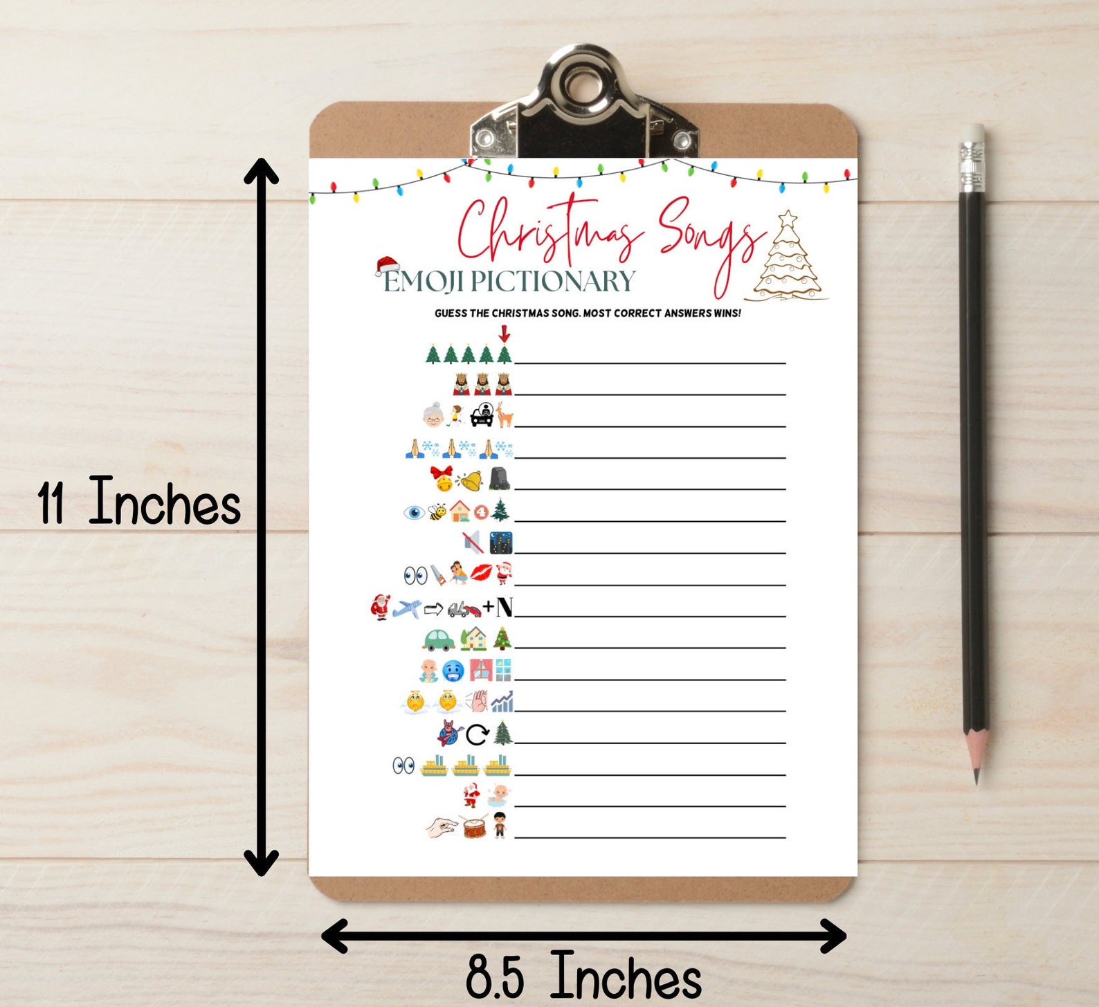 Christmas Songs Emoji Pictionary Printable Christmas Guessing - Etsy