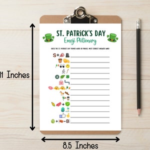 St Patricks Day Emoji Pictionary Game Printable St Patricks - Etsy
