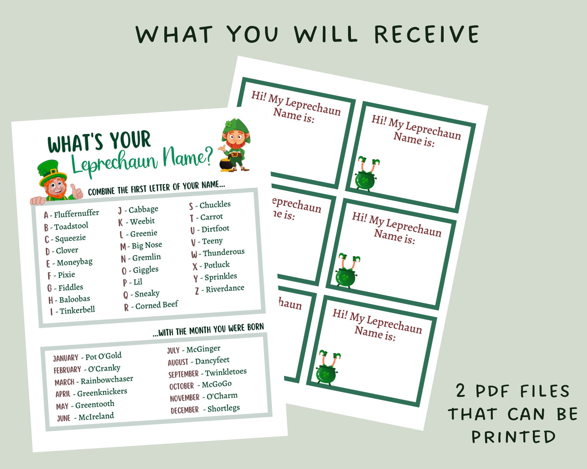 What's Your Leprechaun Name Game Printable St. - Etsy
