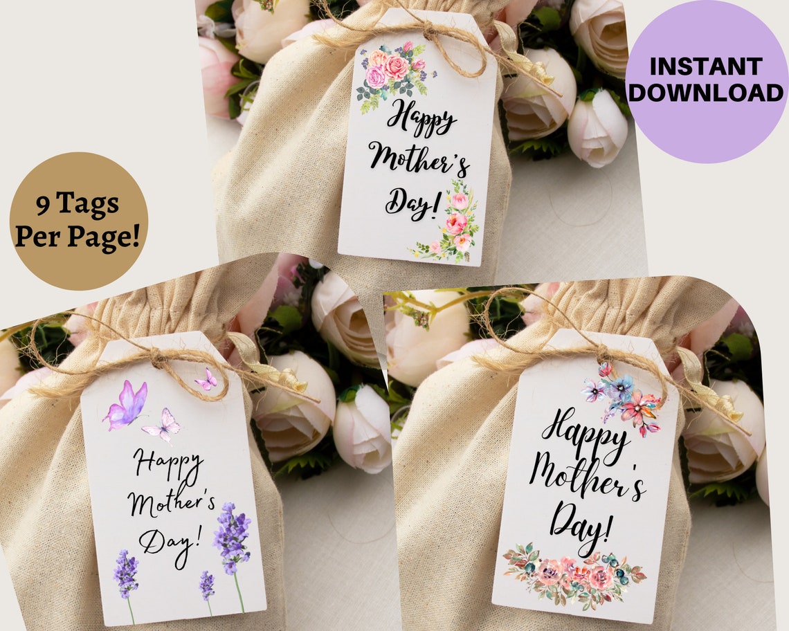 Happy Mother's Day Gift Tags Mom Printable Gift Tags - Etsy