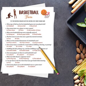 Basketball Trivia Game Printable Basketball Tailgate Party - Etsy