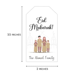 Editable Kids Eid Mubarak Gift Tags Printable, Custom Family Eid Gift ...