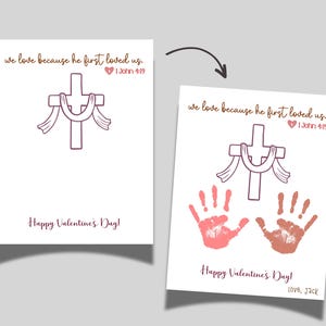 Handprint Bible Verse Craft Printable, Valentine’s Day Christian Art ...