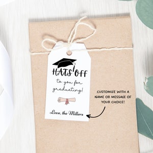 Custom Graduation Gift Tags, Personalized Graduation Tags, Congrats ...