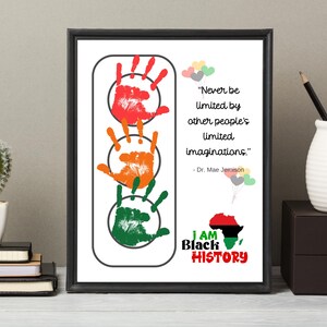 Black History Month Handprint Craft Bundle for Kids, MLK Day Diversity ...