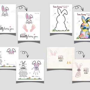 Easter Crafts for Kids Printable, Handprint Footprint DIY Card Wall Art ...