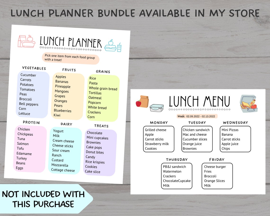 Kids Food Nutrition Chart Printable Bundle Healthy Food - Etsy