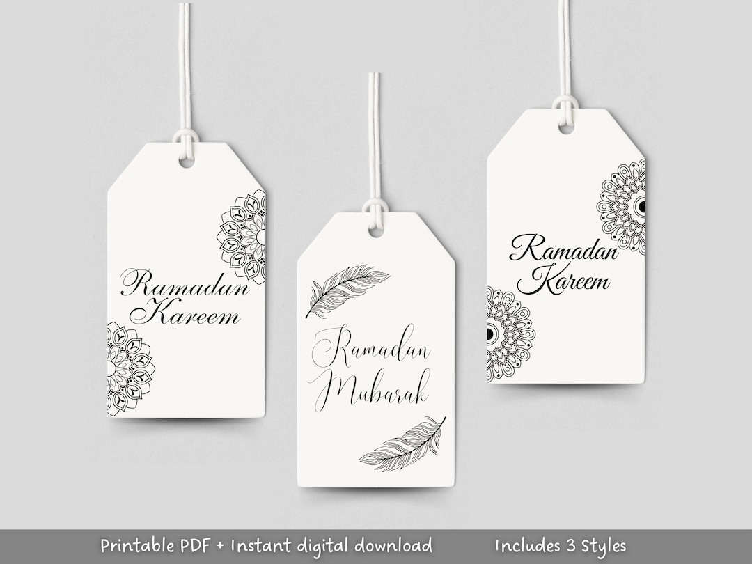 Ramadan Mubarak Gift Tags, Ramadan Kareem Printable Gift Tag, Eid ...