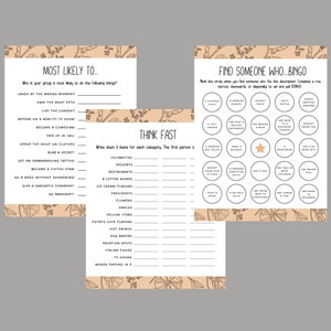 Dinner Party Games Printable, Icebreaker Questions/ Games, Adult Party ...