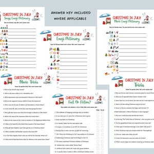 Christmas in July Games Bundle Printable Family Activity - Etsy