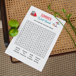 Summer Word Search Game Printable, Pool Party Games, Summer Camp ...