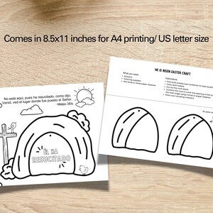 Spanish He is Risen Easter Coloring Craft Printable, Christian Sunday ...