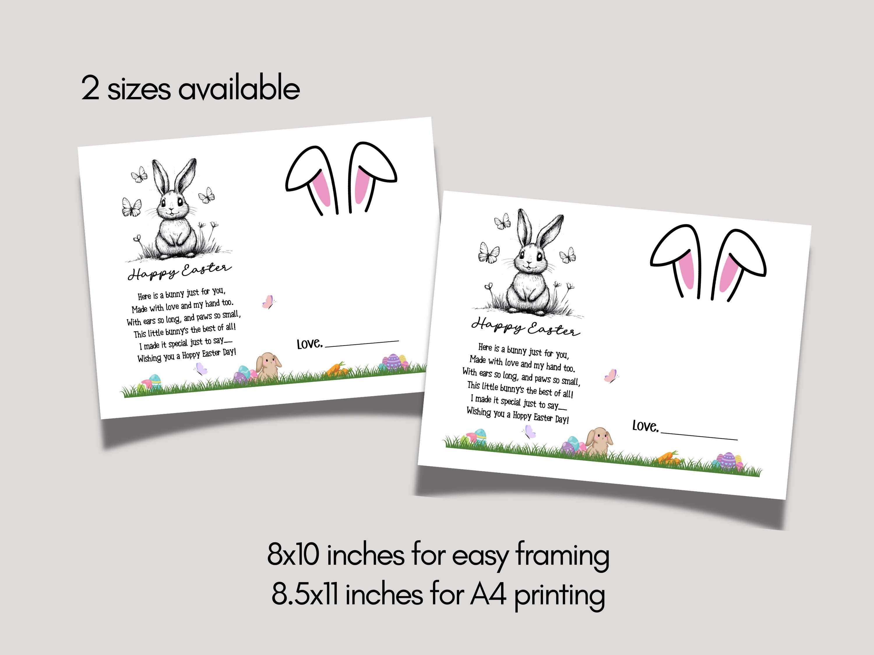Bunny Happy Easter Poem Handprint Craft for Kids Printable, DIY Spring ...